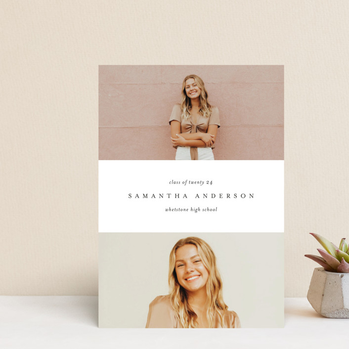 Stripes Graduation Announcement Postcards by Heather Schertzer | Minted