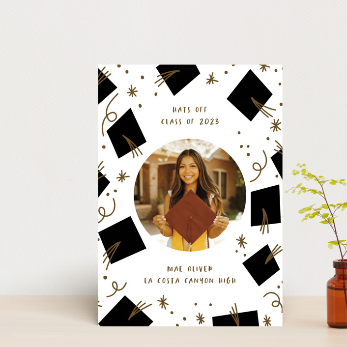 Hats off Graduation Announcement Postcards by Angela Garrick | Minted