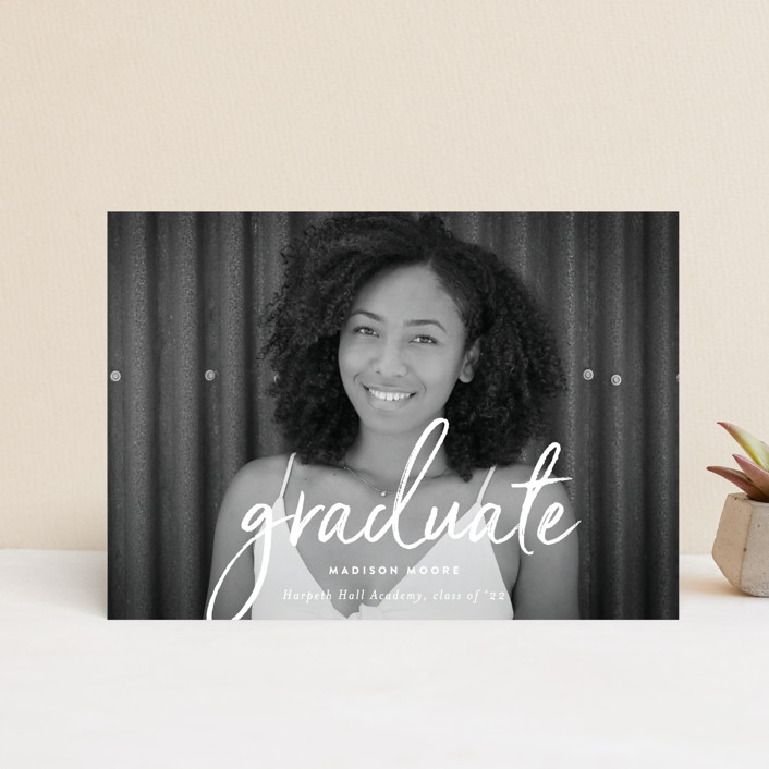 Celebration Script Graduation Announcement Postcards by Sara Hicks ...