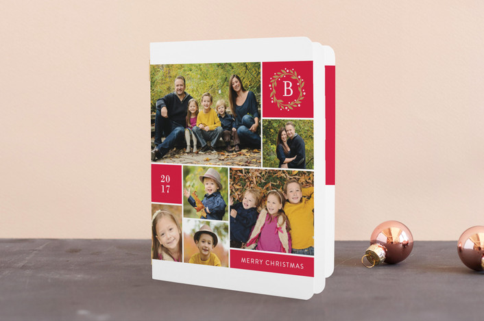 Multiple Photo Monogram Holiday Booklette Cards by Jill Means | Minted