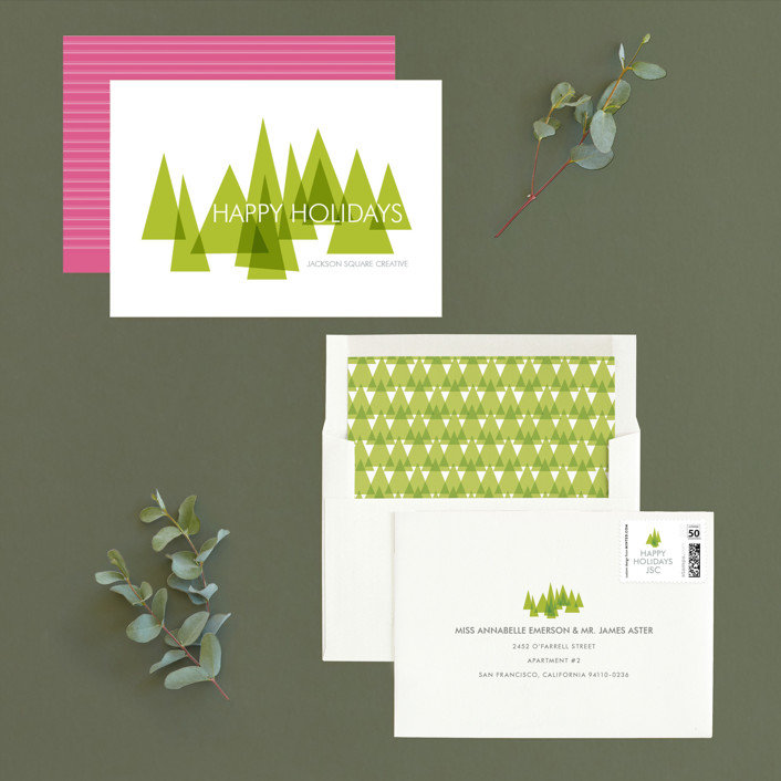 Mod Trees Business Holiday Cards by Ana Gonzalez | Minted