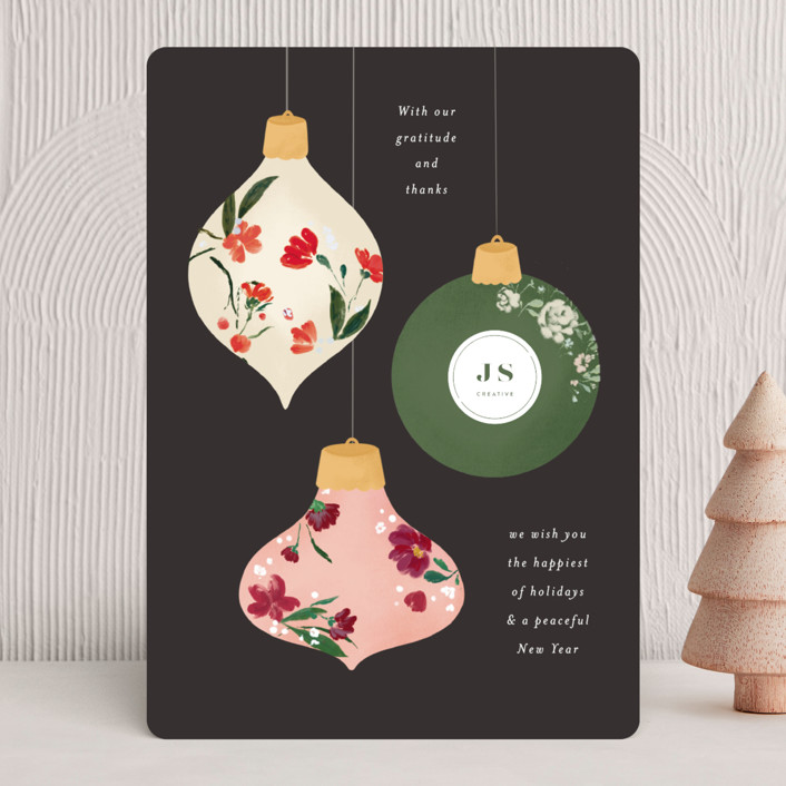 Botanical Baubles Business Holiday Cards by Itsy Belle Studio | Minted