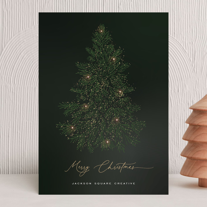Sparkling Christmas Tree Business Holiday Cards by Benita Crandall | Minted