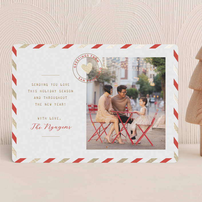 Holiday Air Mail Foil-Pressed Holiday Cards by The Social Type | Minted