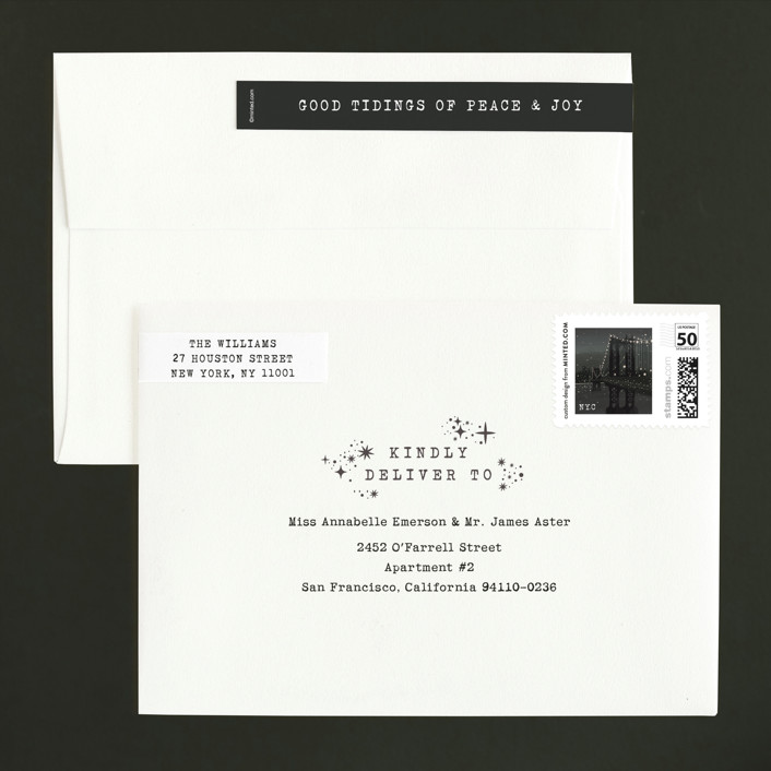 Manhattan Bridge Foil-Pressed Holiday Cards by Jennifer Lew | Minted