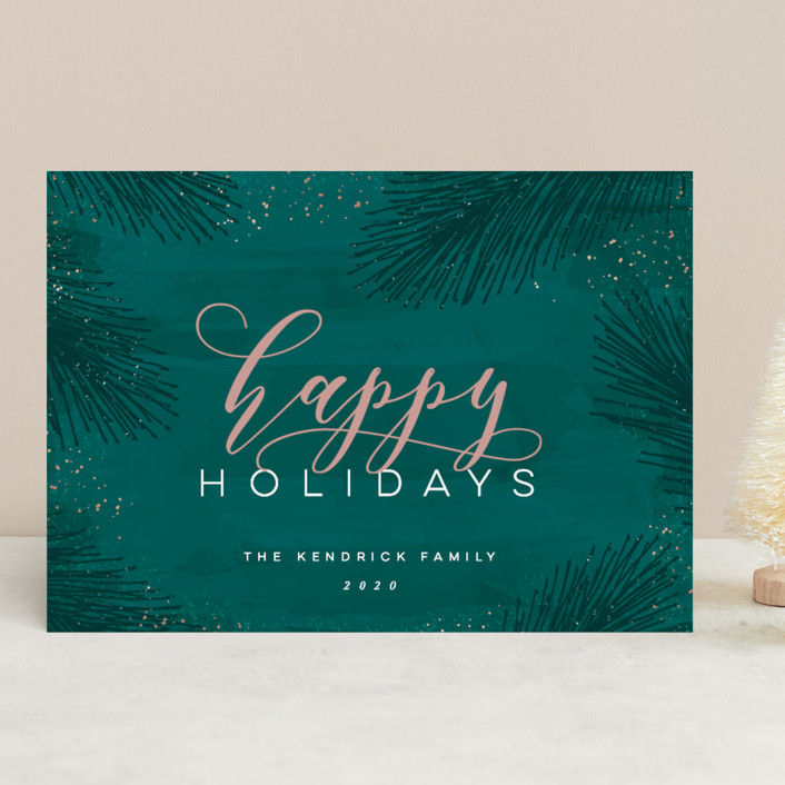 Elegant Evergreen Holiday Cards by Hooray Creative | Minted