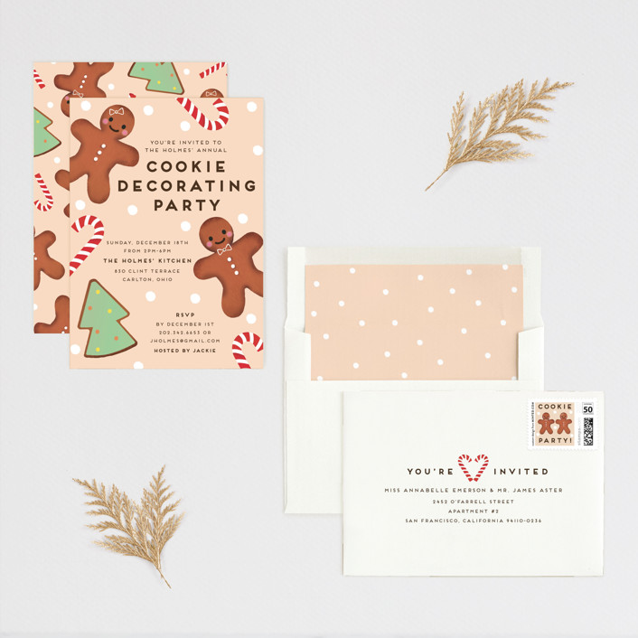 Gingerbread Holiday Party Invitations by Jennifer Lew | Minted