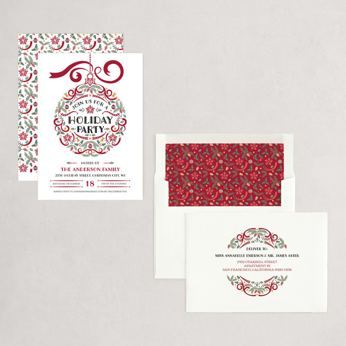 Holiday Party Ornament Holiday Party Invitations by Paper Sun Studio ...