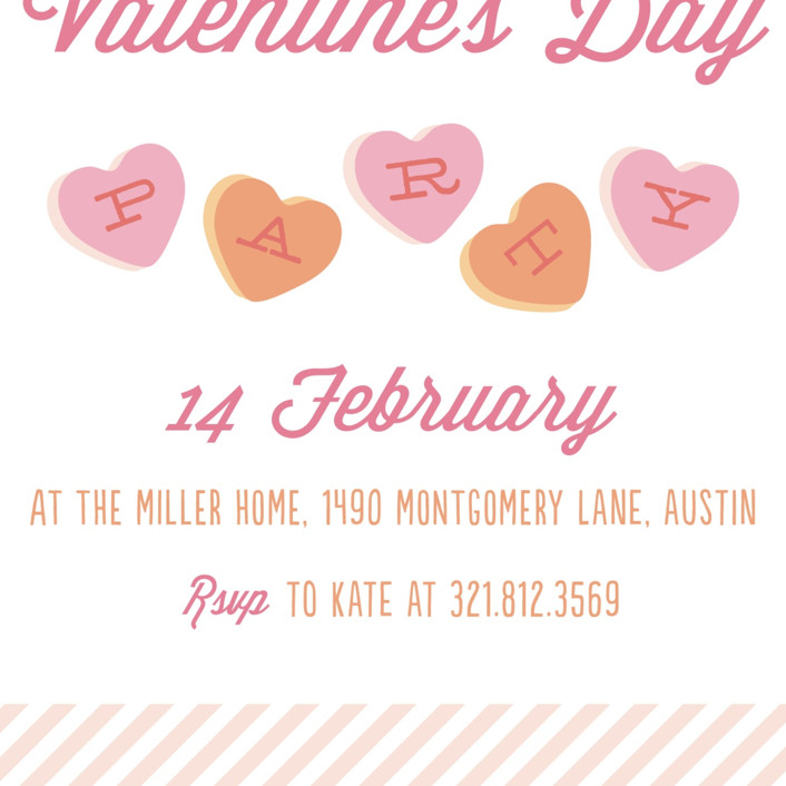 Conversation Heart Valentine Holiday Party Invitations by Sarah Curry ...