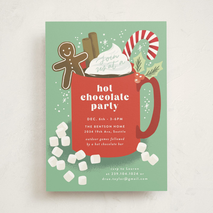 Hot Chocolate Holiday Party Invitations by Alethea and Ruth | Minted