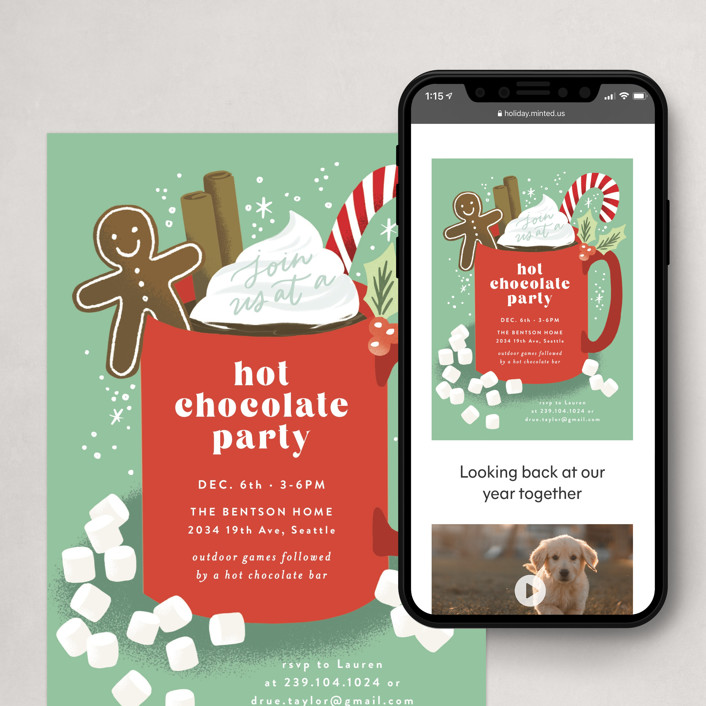 Hot Chocolate Party Invitation Hot Chocolate Holiday Party Invitations