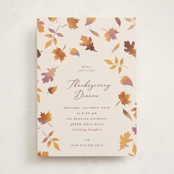 Autumn Leaves Holiday Party Invitations by Jamie Alexander | Minted