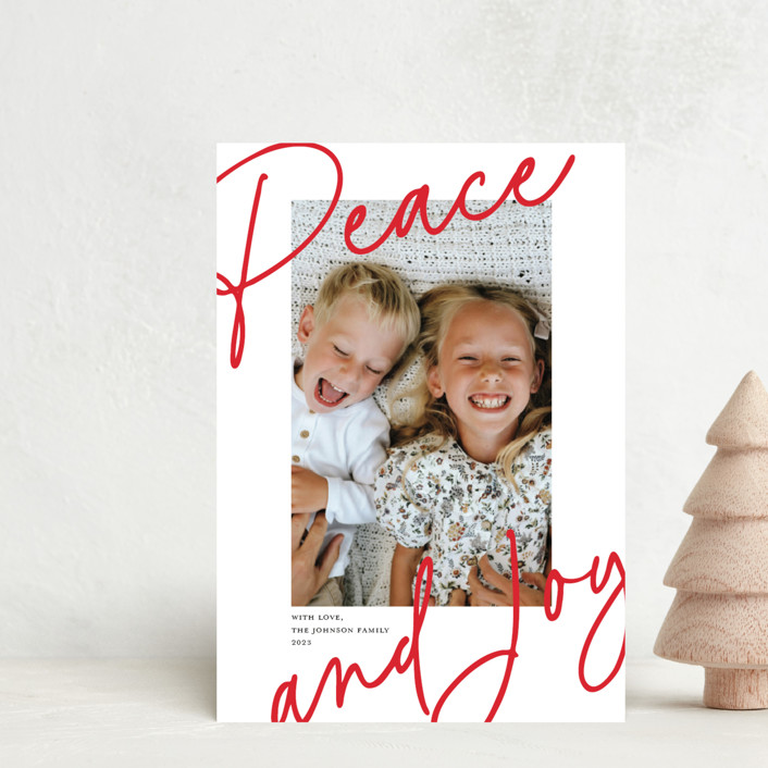 whimsical peace & joy Holiday Postcards by Heidi Lee Miller | Minted