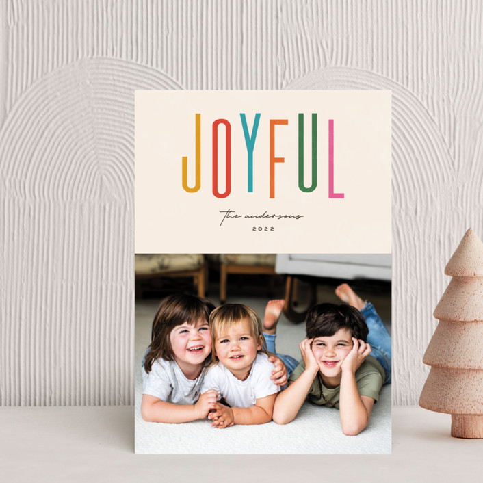 Joyful Split Holiday Postcards by Jessica Corliss | Minted