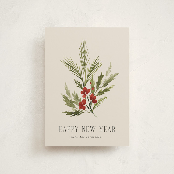 Simple Sprig Holiday Postcards by Kate Ahn | Minted