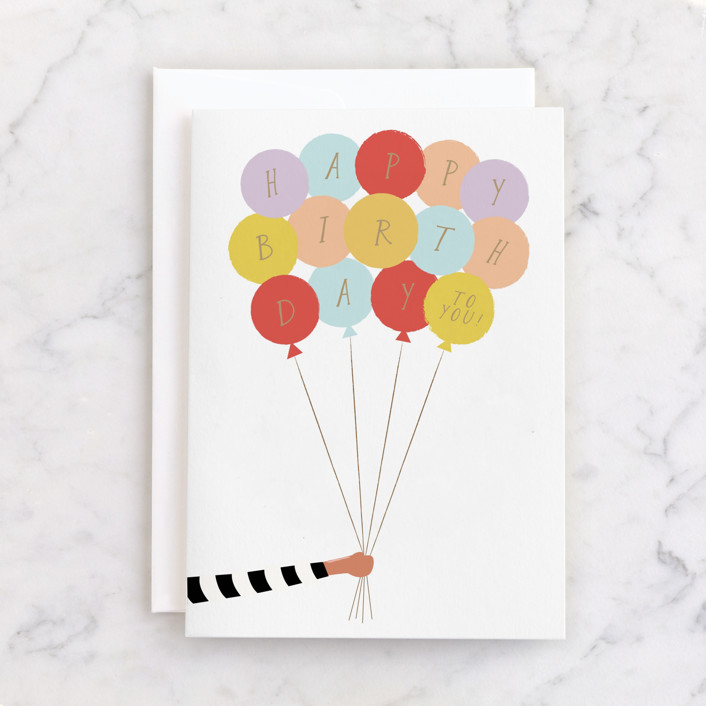 Birthday Balloon Bunch Individual Feminine Birthday Greeting Cards by ...