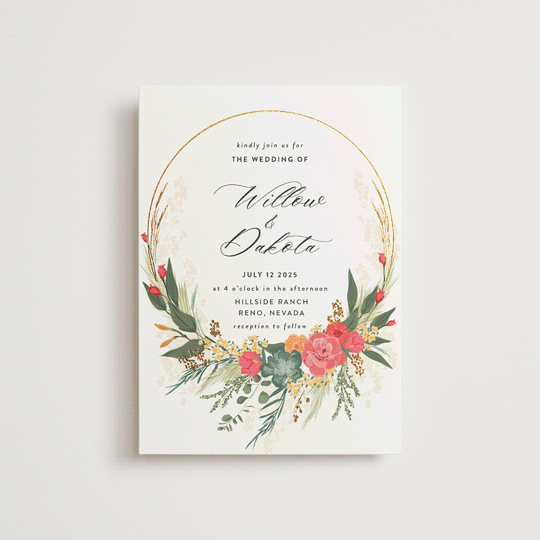 Botanical Edge Foil-Pressed Petite Wedding Invitations by Susan Moyal ...