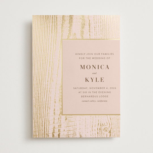 barn door Foil-Pressed Wedding Invitations by Robin Ott | Minted