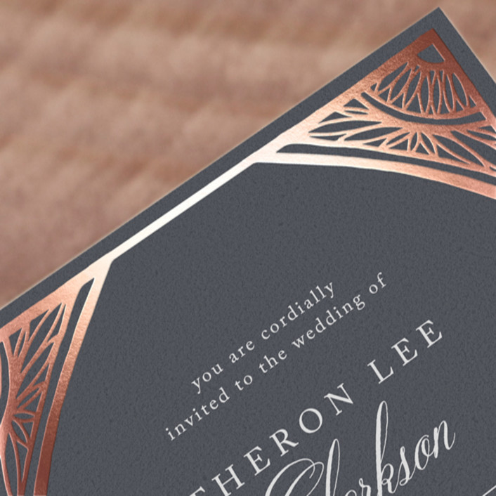 Deco Corners Foil-Pressed Wedding Invitations by Katharine Watson | Minted