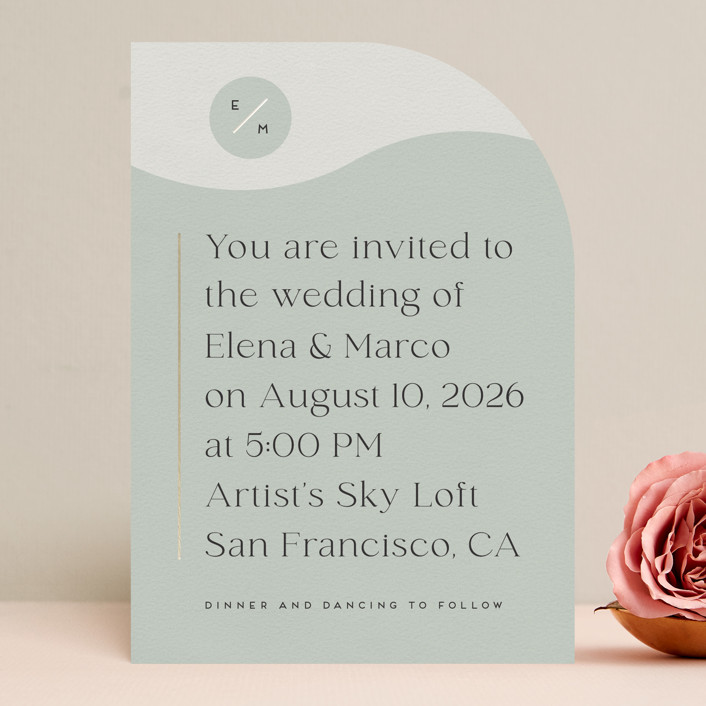 soft modern wave Foil-Pressed Wedding Invitations by Maria Hilas-Louie ...