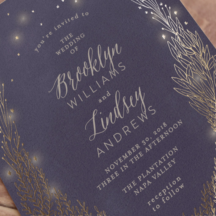 Secret Fairy Garden Foil-Pressed Wedding Invitations by Phrosne Ras ...