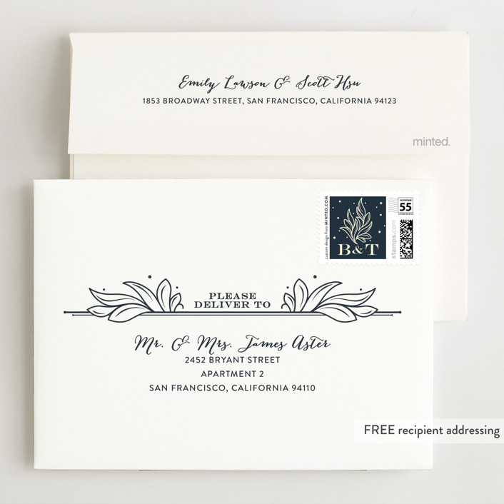 Engraved Foil-Pressed Wedding Invitations by GeekInk Design | Minted