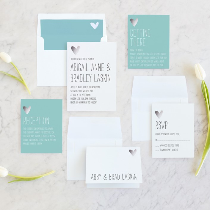 Passing Notes Foil-Pressed Wedding Invitations by annie clark | Minted