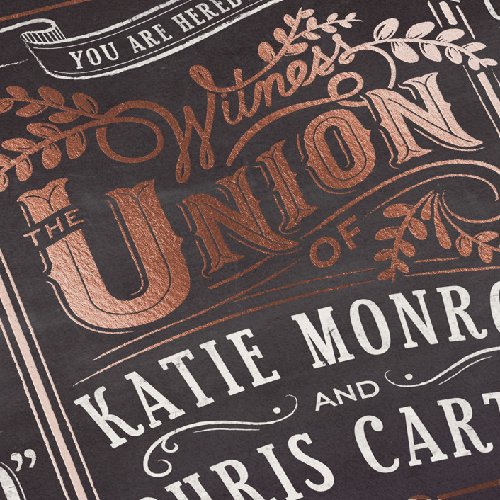 Slated Forever Foil-Pressed Wedding Invitations by GeekInk Design | Minted