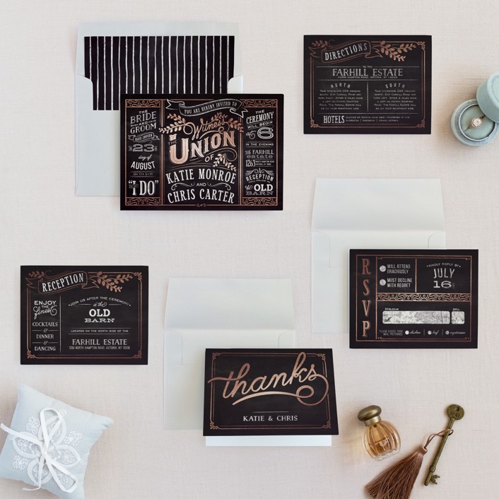 Slated Forever Foil-Pressed Wedding Invitations by GeekInk Design | Minted