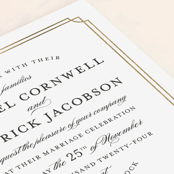 Luxe Border Foil-Pressed Wedding Invitations by Sarah Brown | Minted