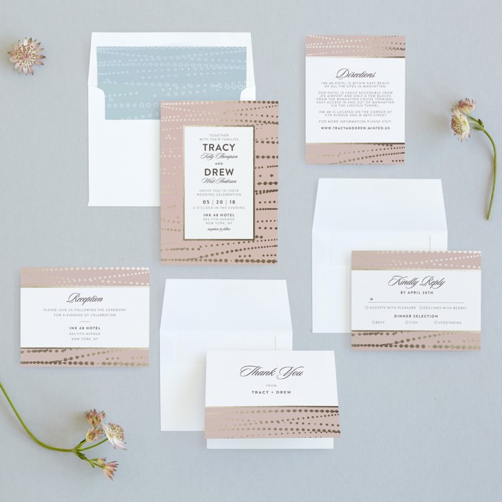 Romantic Ripples Foil-Pressed Wedding Invitations by Ana Sharpe | Minted