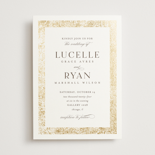 Inlay Foil-Pressed Wedding Invitations by Pixel and Hank | Minted