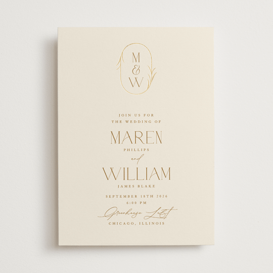 Cercle Foil-Pressed Wedding Invitations by Robert and Stella | Minted