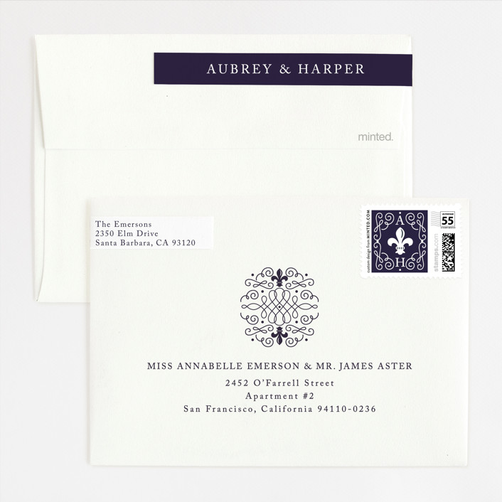 Opera Foil-Pressed Wedding Invitations by Griffinbell Paper Co. | Minted