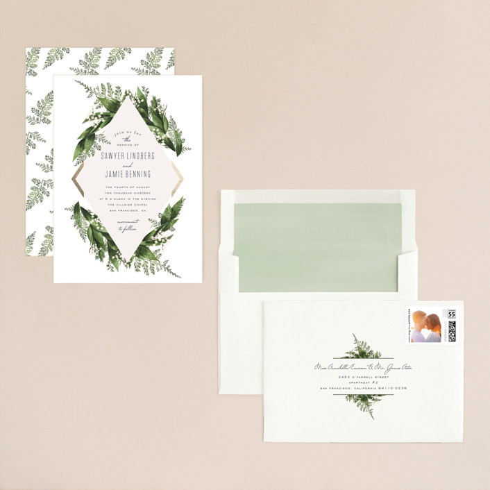 Diamante Foil-Pressed Wedding Invitations by Leah Bisch | Minted