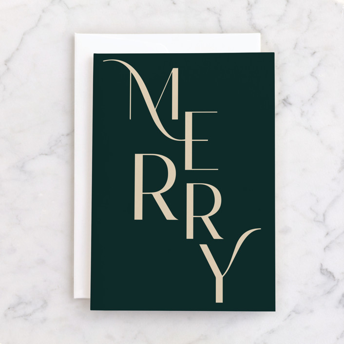 Stacked Merry Individual Holiday Greeting Cards by Makewells | Minted