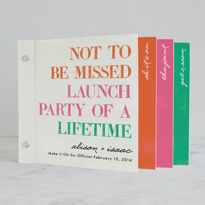 Launch Party of a Lifetime Minibook Wedding Invitations by hi-lighter ...
