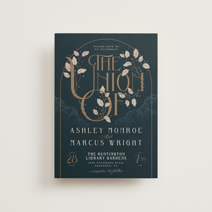 Deco Garden Petite Wedding Invitations by GeekInk Design | Minted