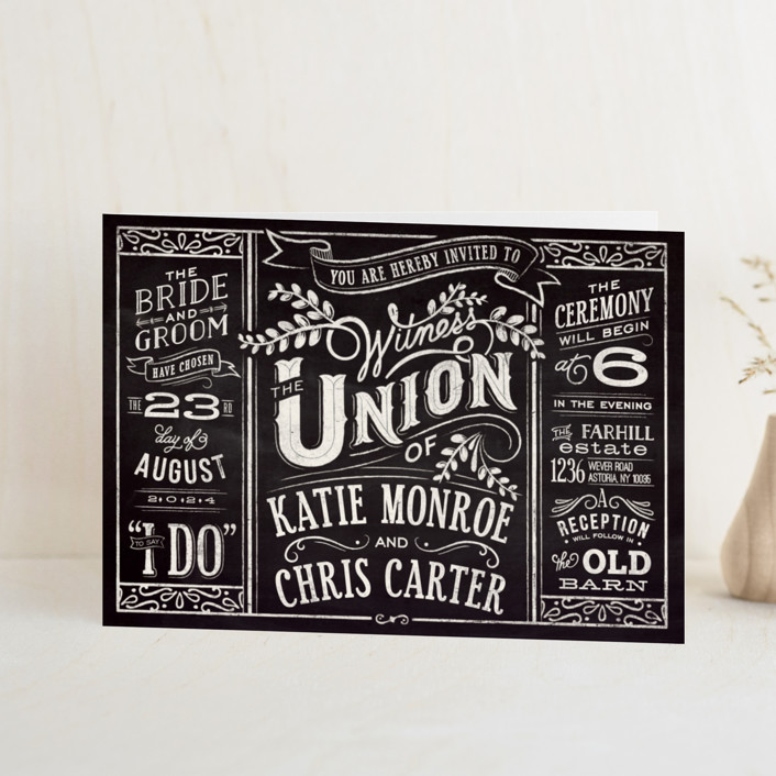 Slated Forever Folded Petite Wedding Invitations by GeekInk Design | Minted