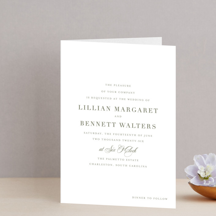 Charleston Folded Petite Wedding Invitations by Megan Davis | Minted