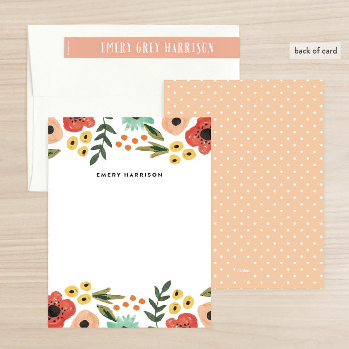 Watercolor Flowers Children's Stationery by August and Oak | Minted