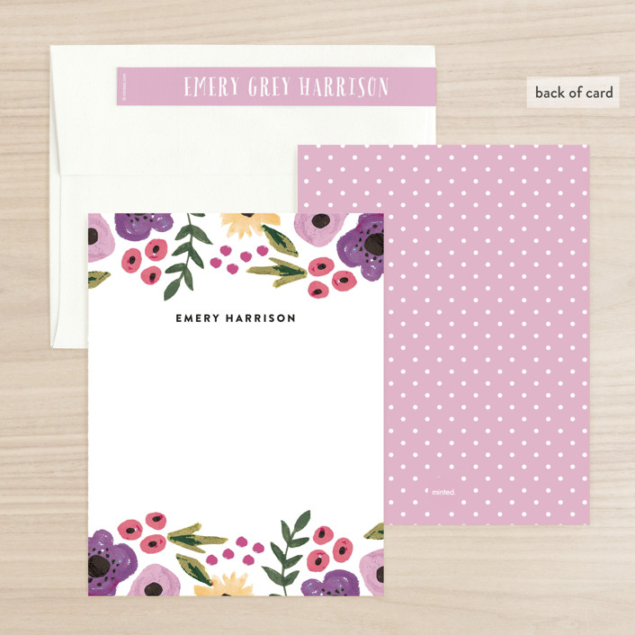 Watercolor Flowers Children's Stationery by August and Oak | Minted