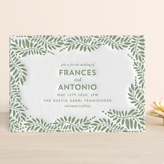 Filigree Letterpress Wedding Invitations by Phrosne Ras | Minted