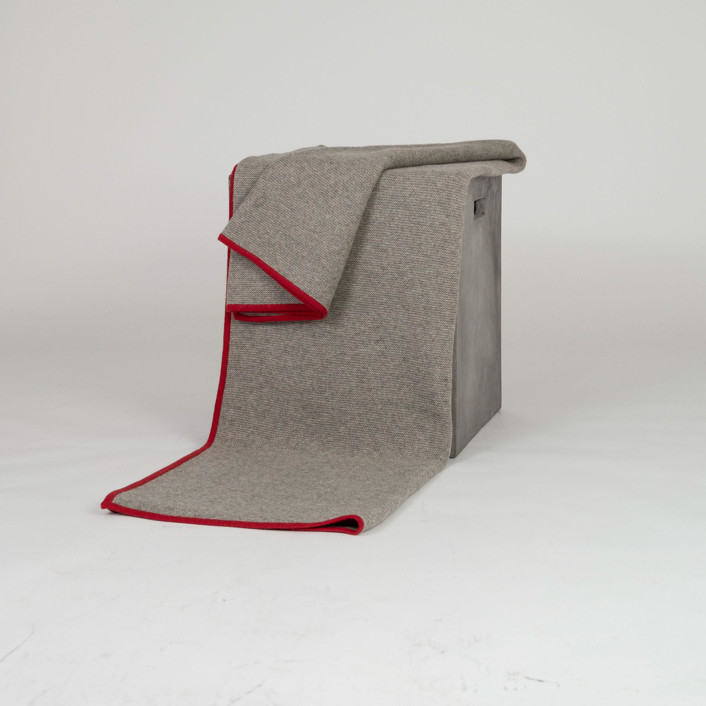 Platinum & Red Yak Down Purl Knit Throw Blankets and Throws by Betina ...