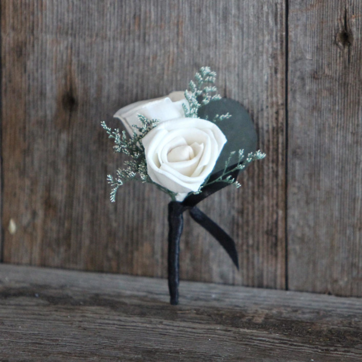 Mini Roses Boutonniere Pin On Boutonniere Ivory Customizable