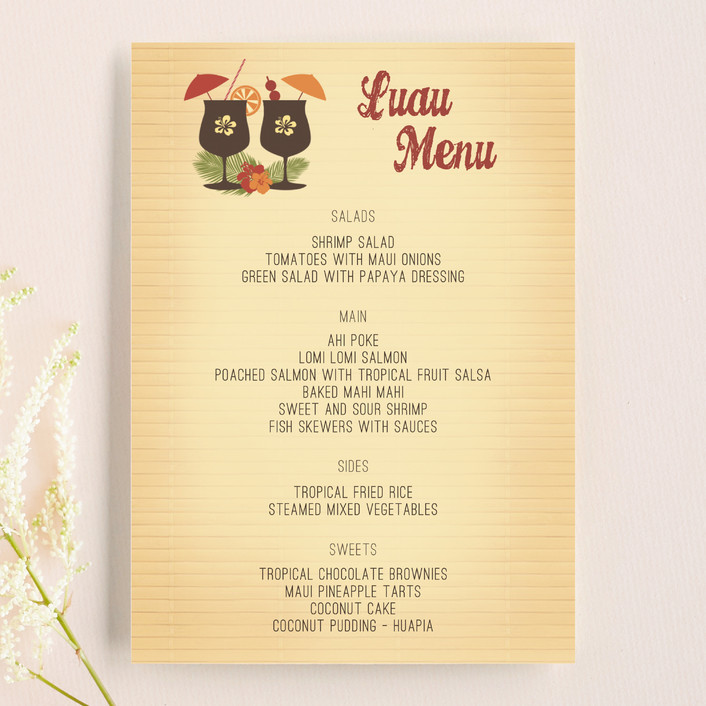 Tiki Luau Menu Cards by BeachPaperCo | Minted