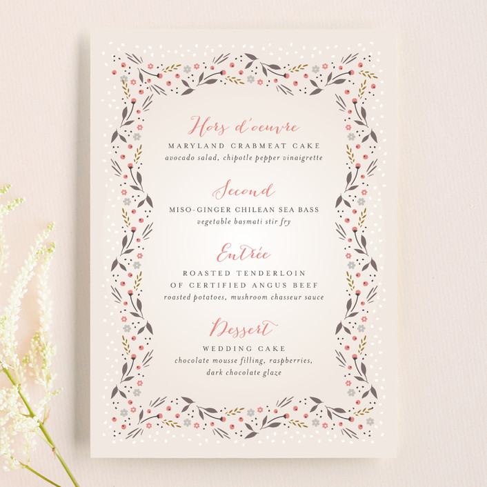 Classic Garden Menu Cards by Kristie Kern | Minted