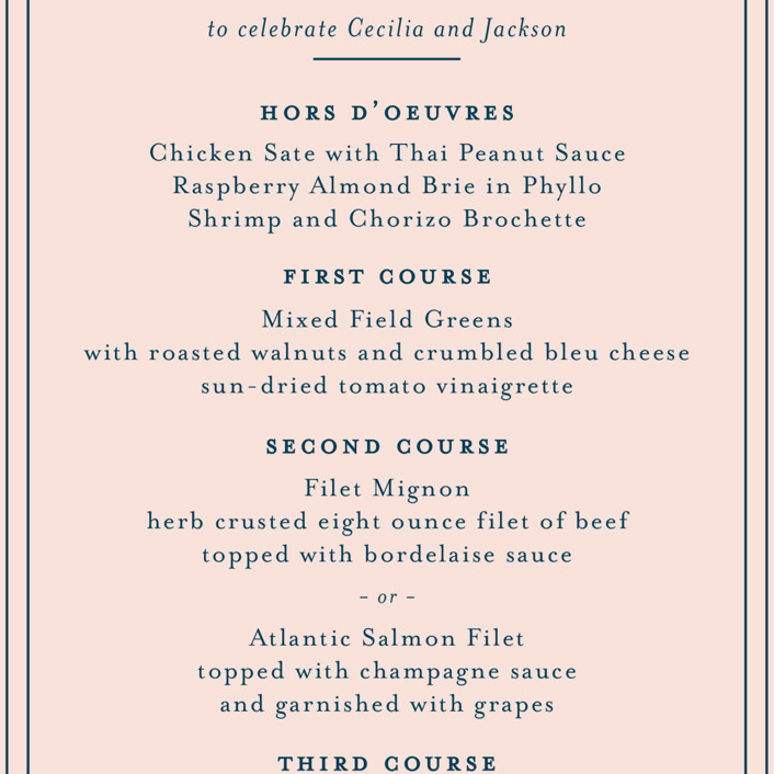 Chic Gala Menu Cards by Kimberly FitzSimons | Minted