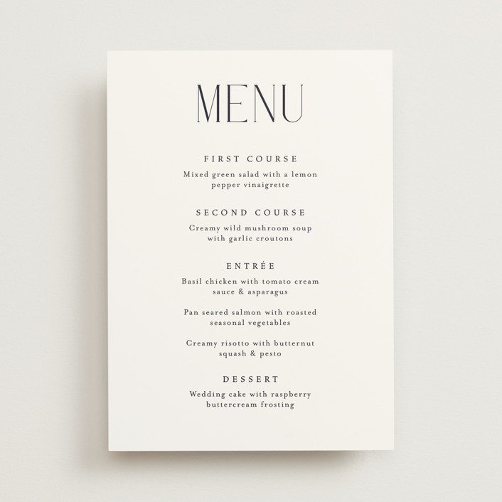 Bold Elegance Menu Cards by Katherine Moynagh | Minted