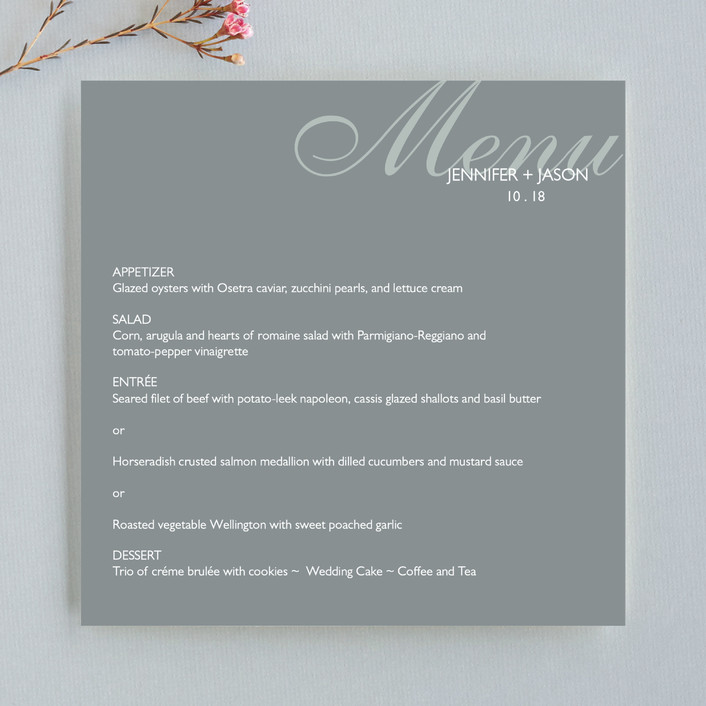 Modern & Chic Menu Cards by Posh Peacock | Minted